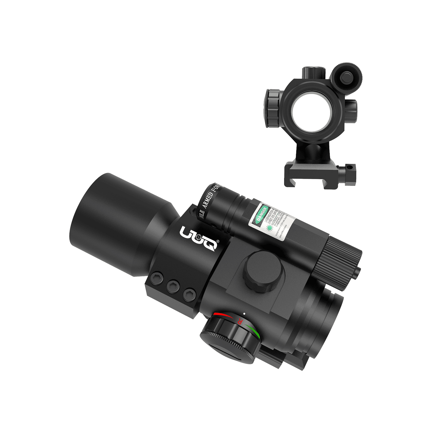 UUQ 1X30 Green Red Dot Sight with Green Laser-4 MOA, Picatinny Cantile ...