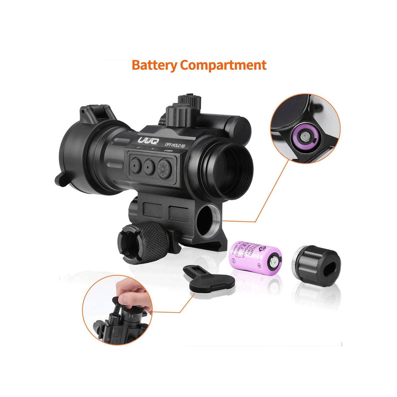 UUQ 1X30 Red Dot Sight with Green Laser Sight - 2 MOA,20mm Picatinny R ...