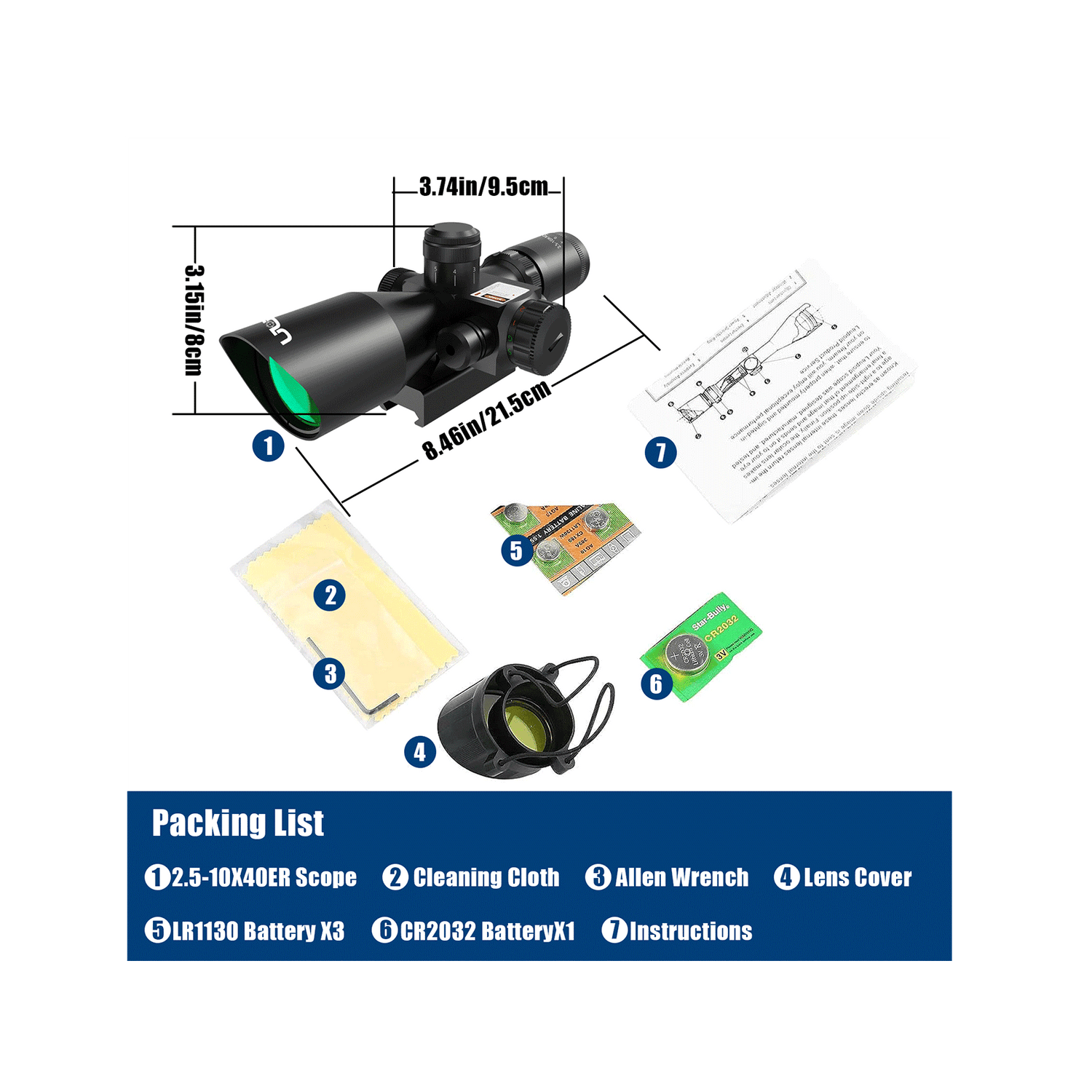 UUQ 2.5-10x40E Rifle Scope with Red Laser – UUQ Optics