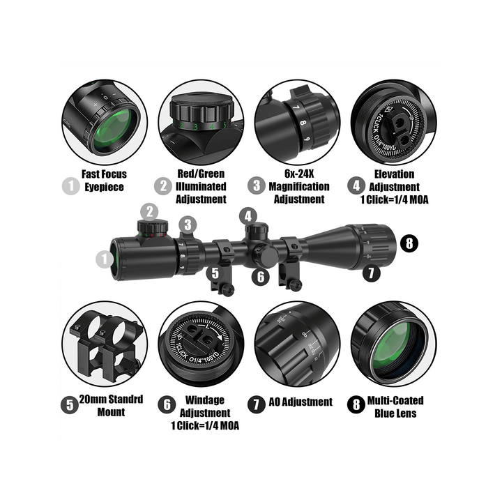UUQ 3-9x40 AO Rifle Scope - Long Range Hunting Optics – UUQ Optics