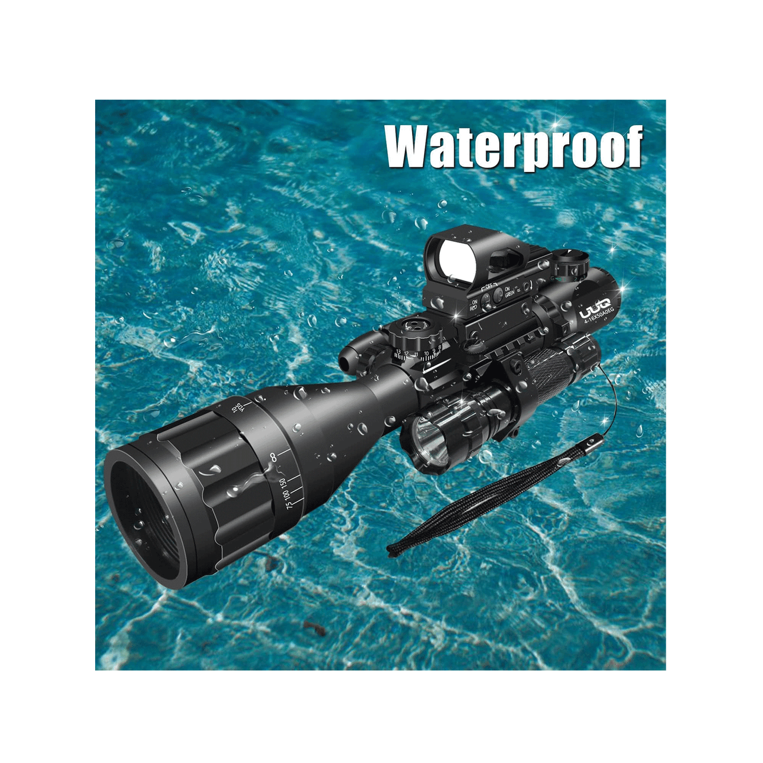 UUQ 4-12x50 AO Rifle Scope with Holographic Reflex Red Dot Sight,Green ...