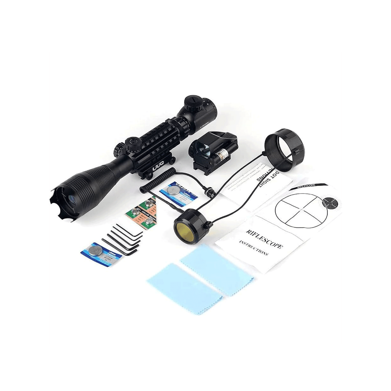 UUQ 4-16x50 Tactical Rifle Scope with Holographic Reflex Dot Sight,Red ...