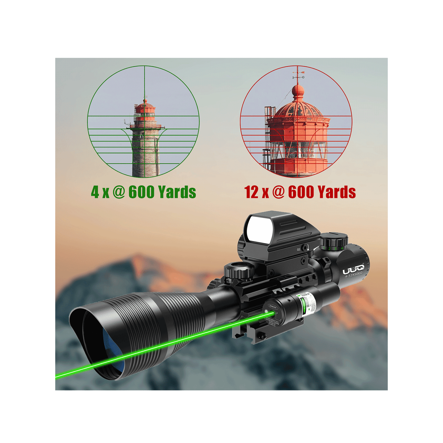 UUQ 4-12X50 Rifle Scope with Red Dot Reflex Sight – UUQ Optics