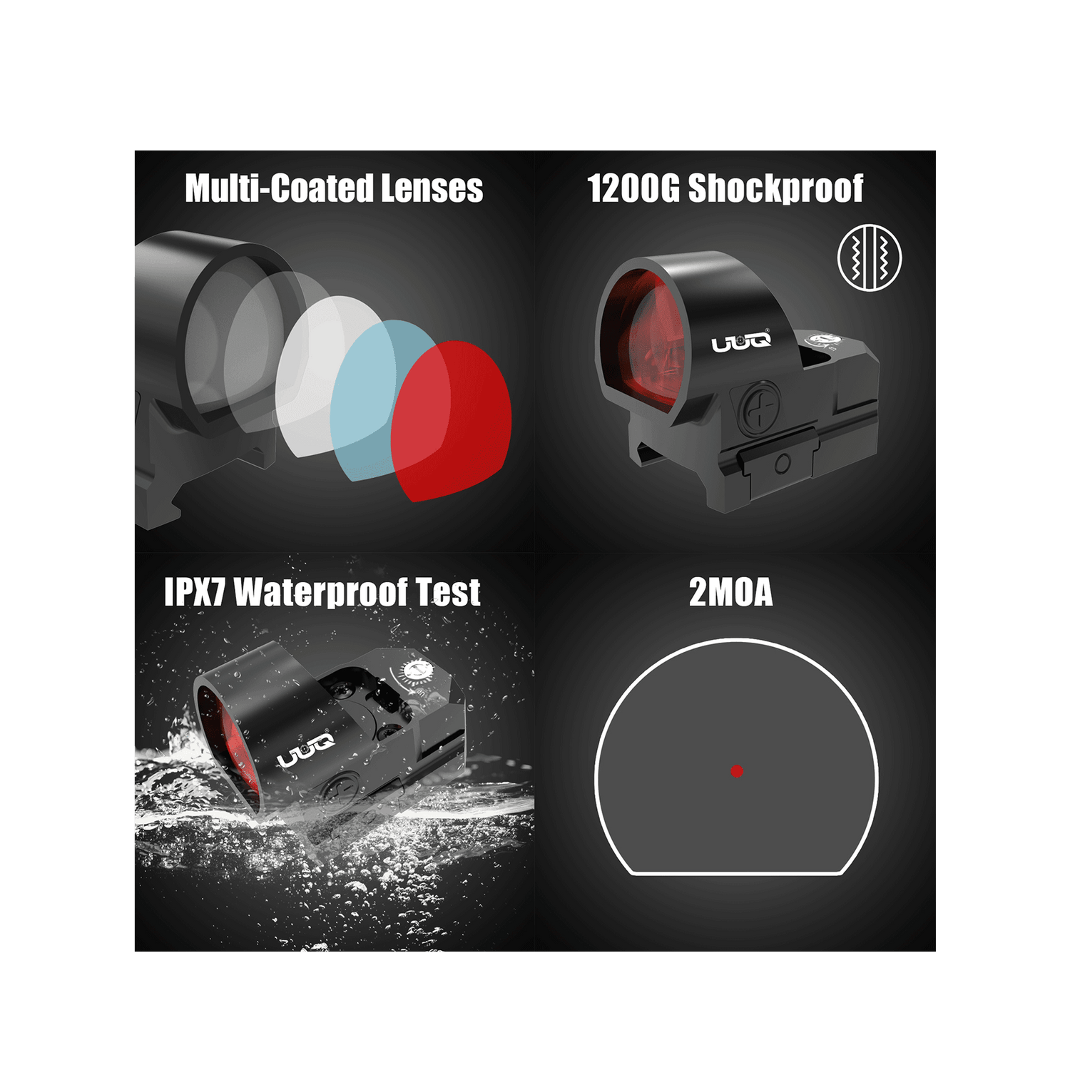 UUQ EagleC28 Red Dot Sight-Super Large Viewport,Shake Awake,Universal ...