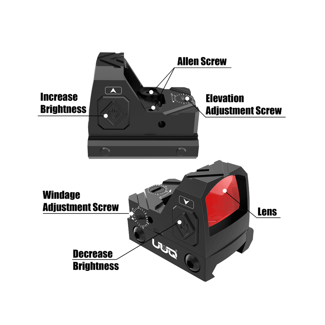 UUQ Mini Reflex Red Dot Sight-Shake Awake, 2MOA,RMR or 20mm Picatinny ...