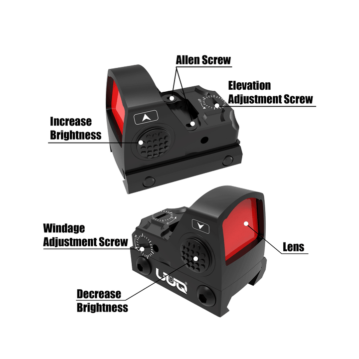 UUQ Mini Reflex Red Dot Sight -Shake Awake,2MOA,RMR or 20mm Picatinny ...