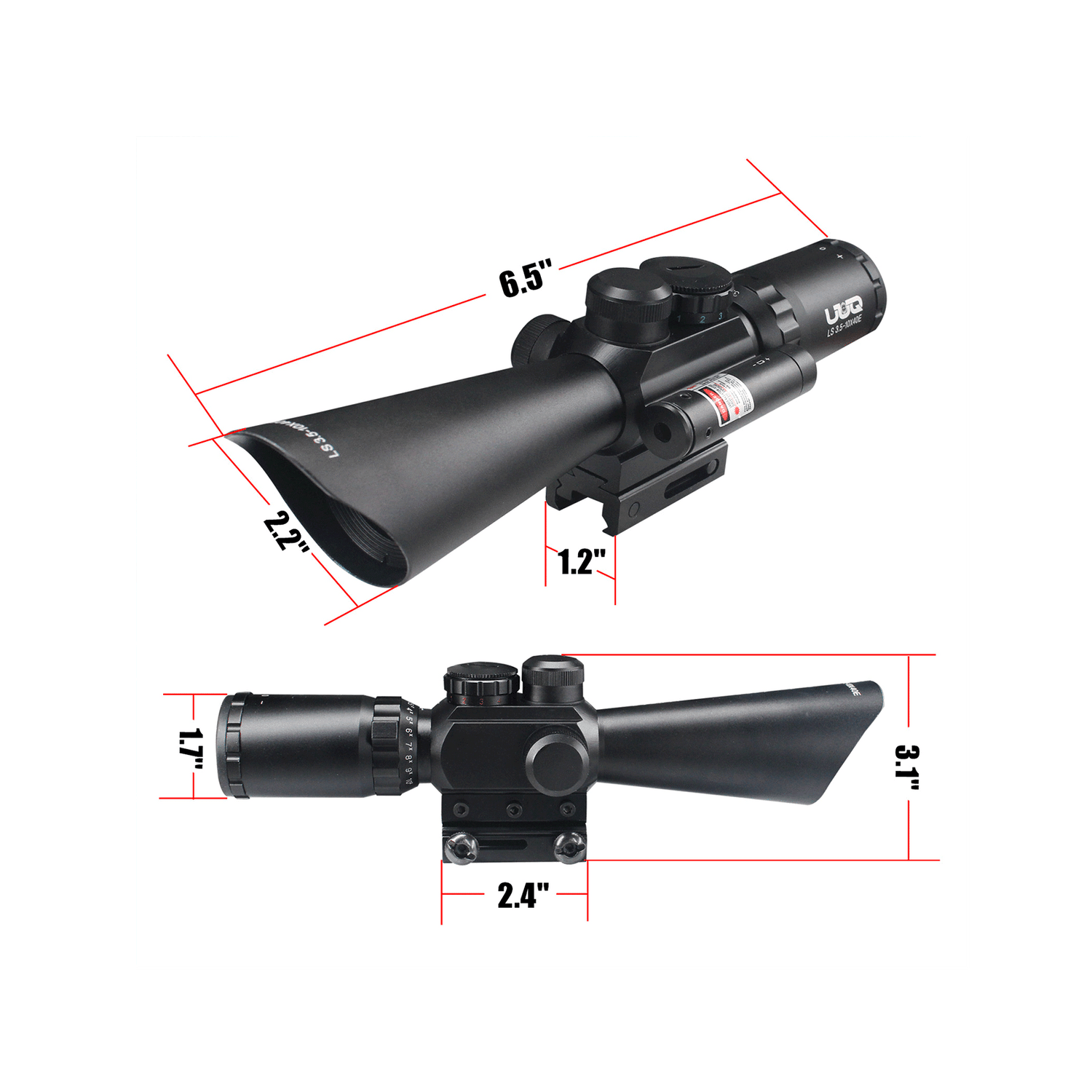 UUQ Tactical 3.5-10X40 Rifle Scope with Red Laser – UUQ Optics